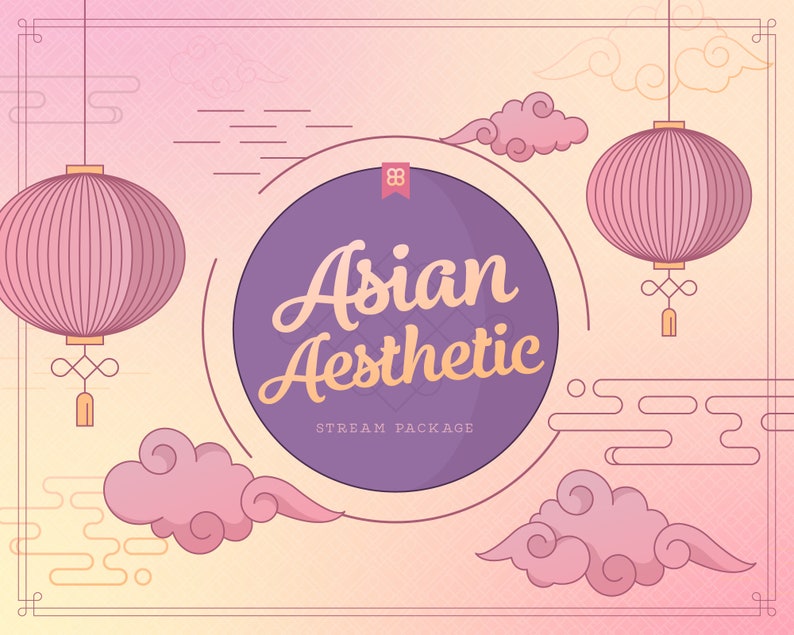 Cozy Asian Aesthetic Animated Overlay Stream Package Clouds - Etsy