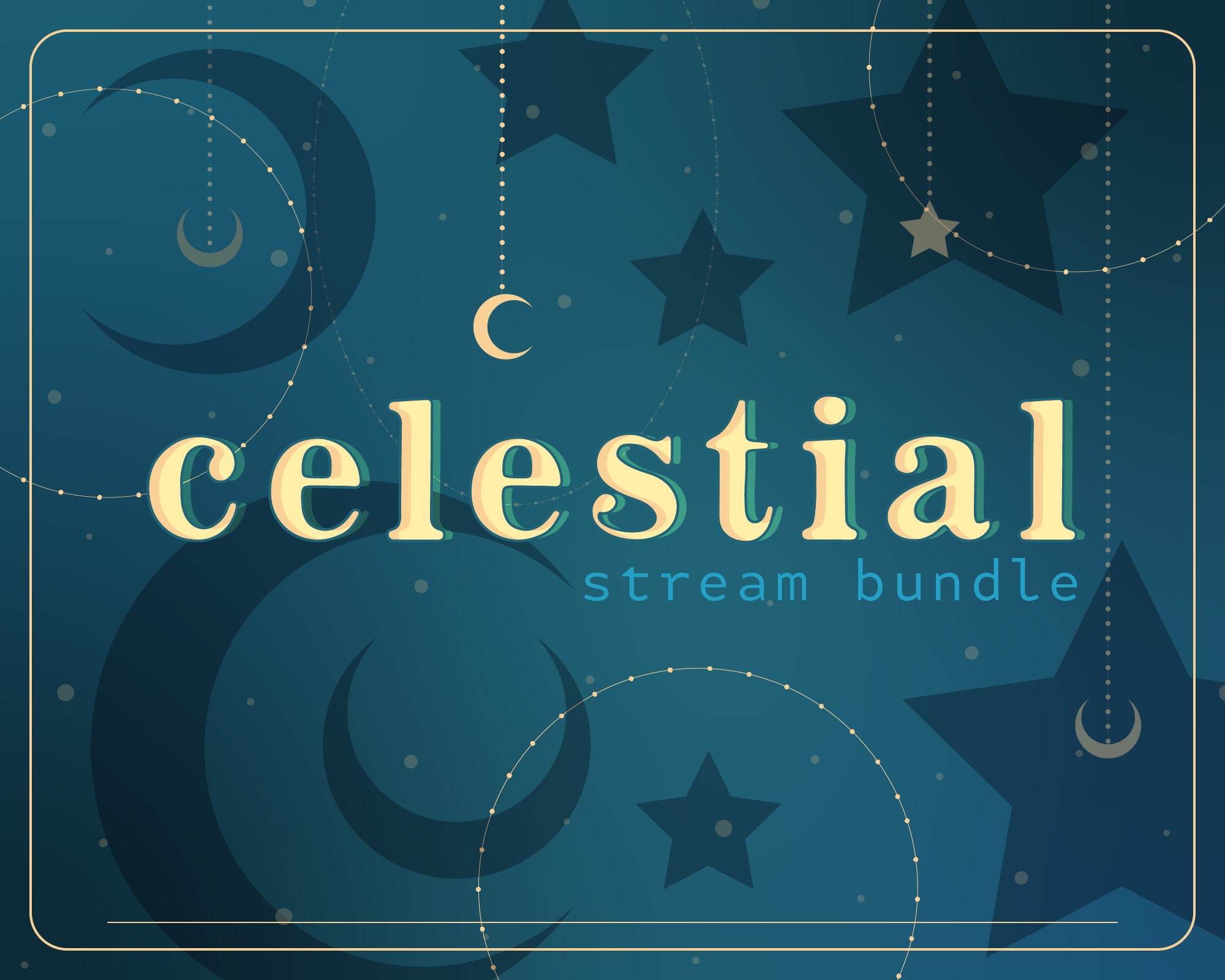 Mystic Moon Celestial Animated Overlay Stream Package Moon - Etsy