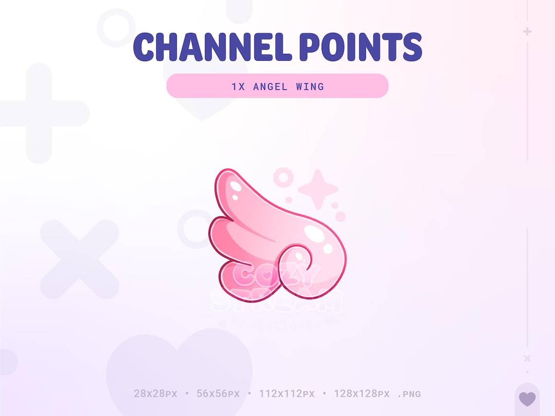 Pink Angel Wing Channel Points | Twitch Emotes | Stream Emotes ...