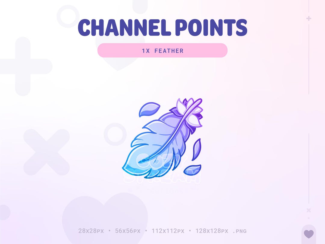 Blue Purple Feather Twitch Emote: Channel Points Redeem (digital File ...