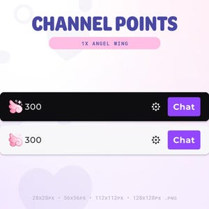 Pink Angel Wing Channel Points | Twitch Emotes | Stream Emotes ...