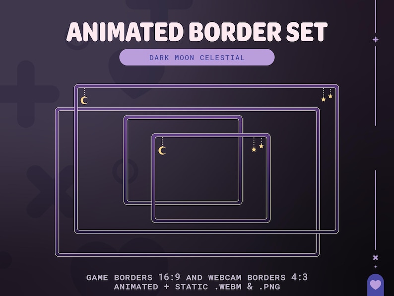 Animated Dark Moon Celestial Twitch Border Set for Streaming - Etsy