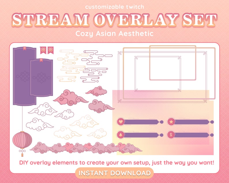 Cozy Asian Aesthetic Twitch Overlay DIY With Camera & Chat - Etsy