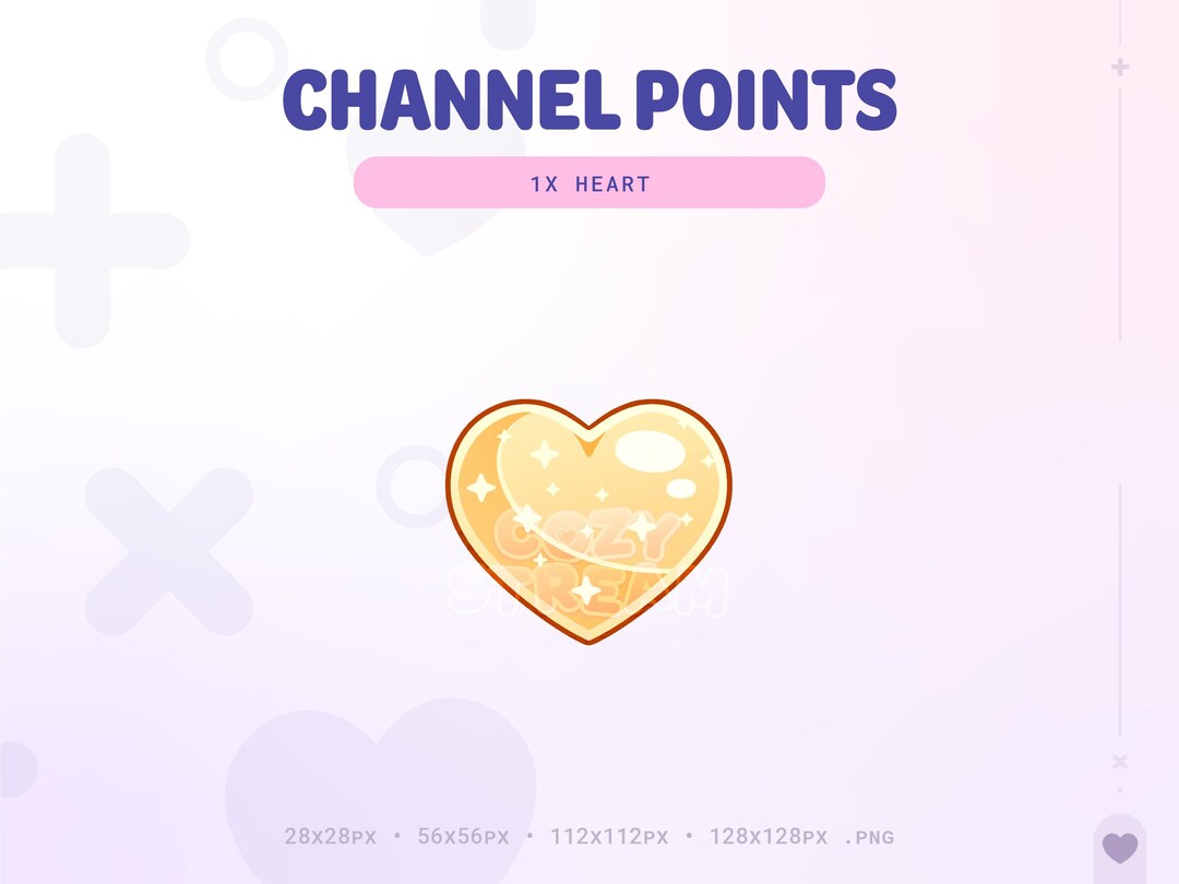 Twitch Gold Heart Channel Points Icon: Stream Reward Icon (digital File ...