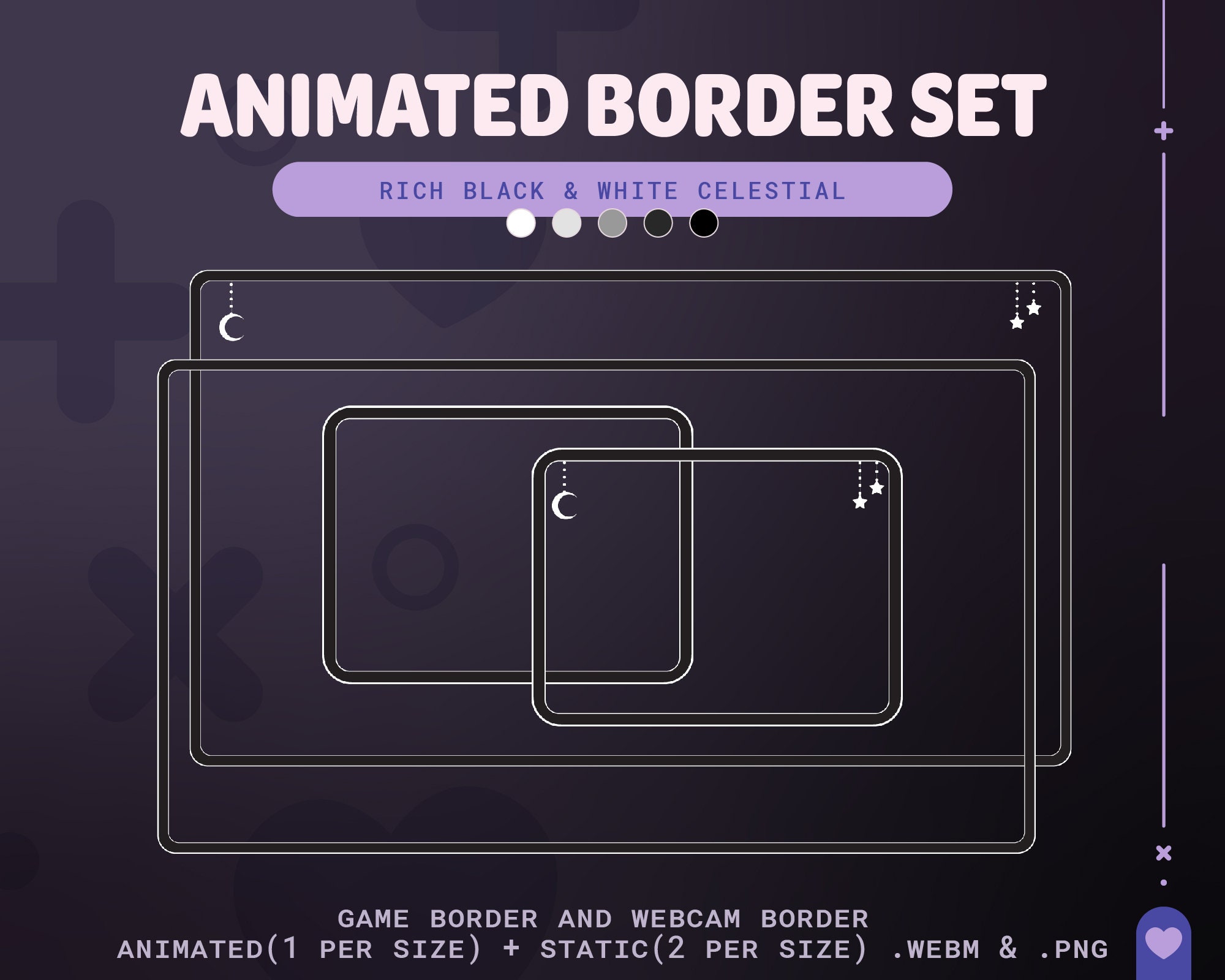 Celestial Twitch Overlay DIY Rich Black and White Theme With - Etsy
