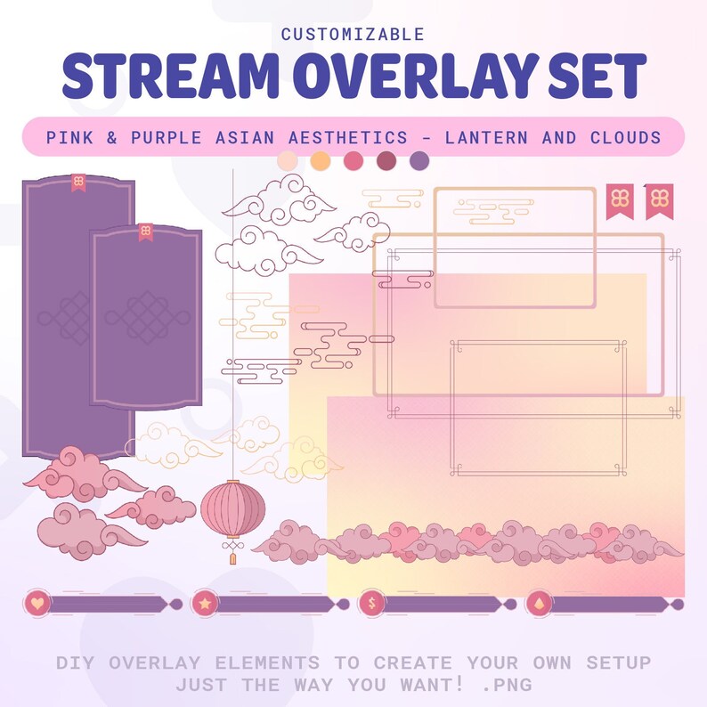 Cozy Asian Aesthetic Twitch Overlay DIY With Camera & Chat Borders ...