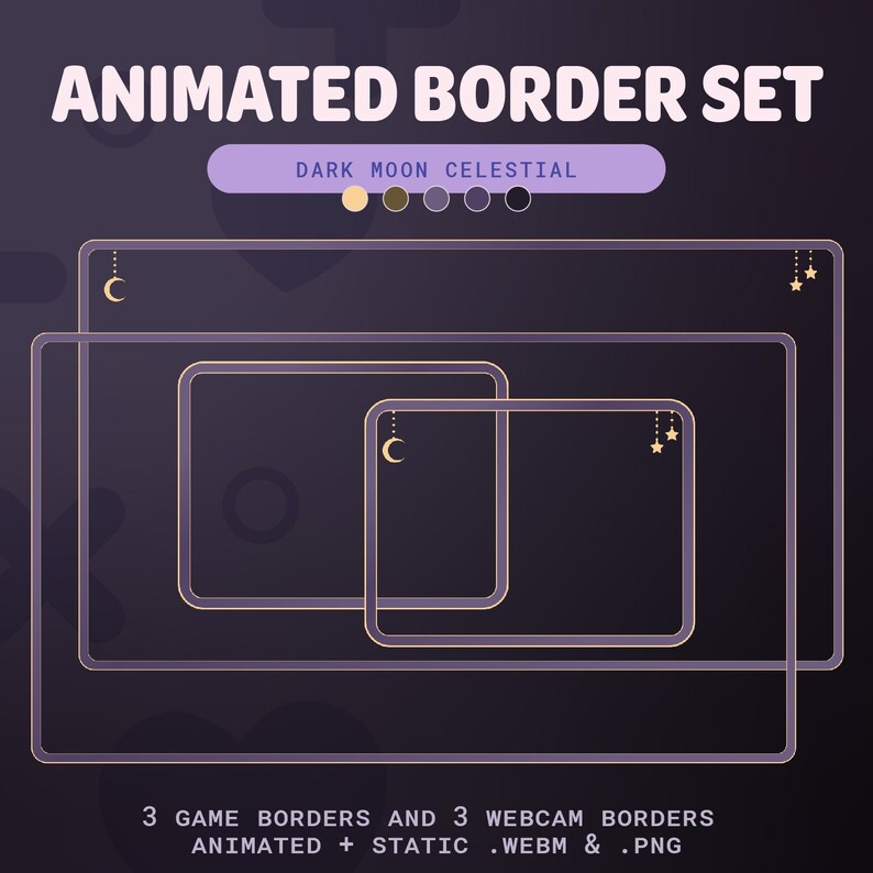 Animated Dark Moon Celestial Twitch Border Set for Streaming - Etsy