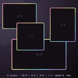 Animated Pastel Rainbow Pride Gradient Twitch Border Set for Streaming ...