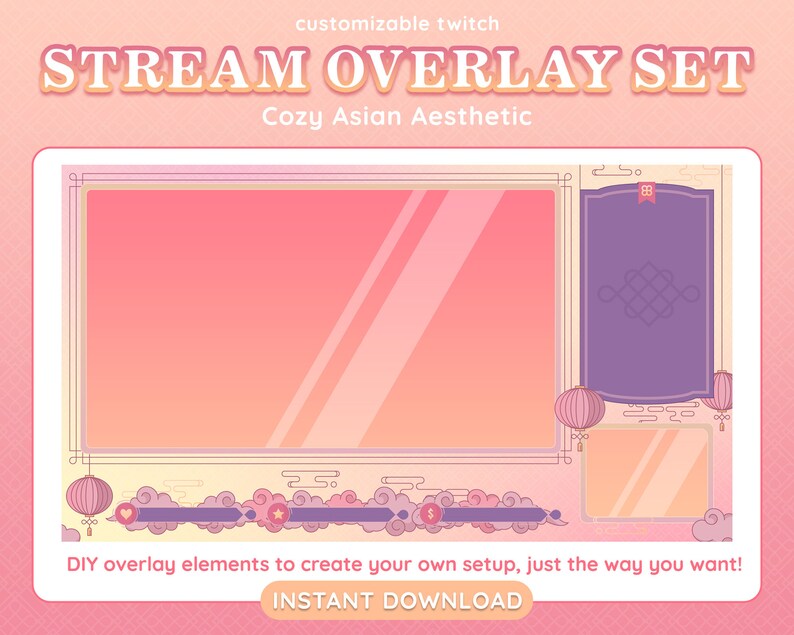 Cozy Asian Aesthetic Twitch Overlay DIY With Camera & Chat - Etsy