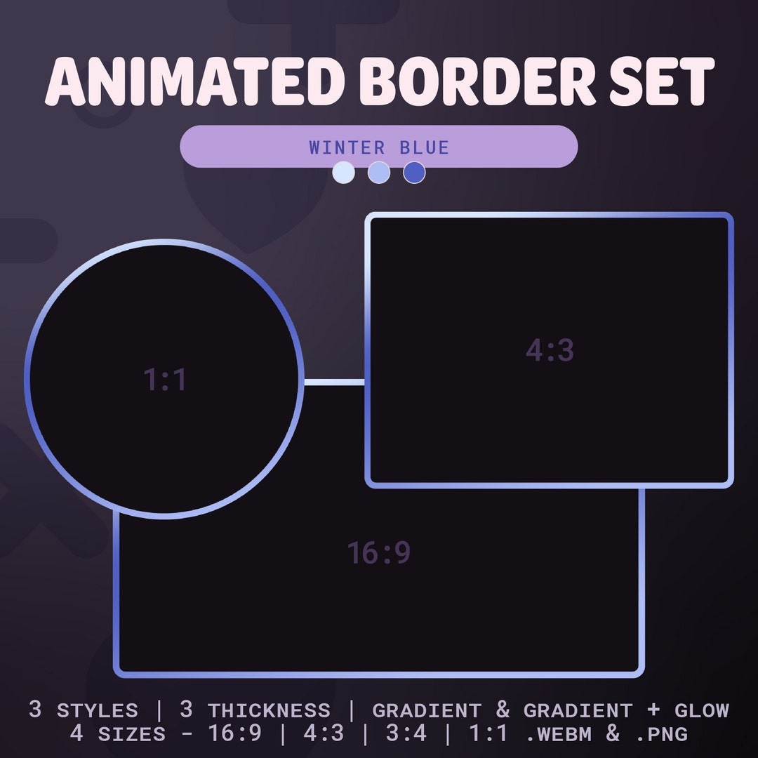 Animated Winter Blue Twitch Border Set for Streaming - Etsy