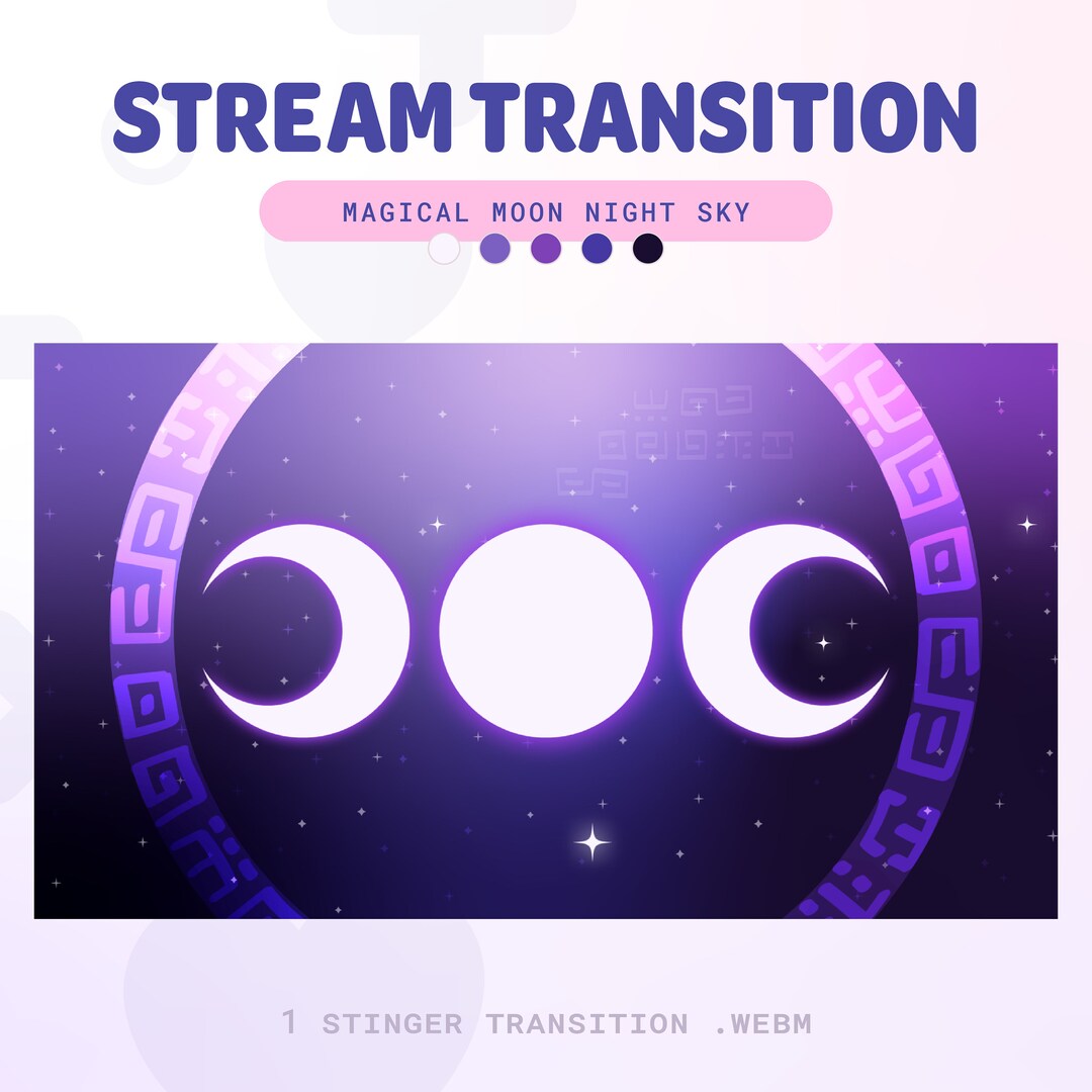 Animated Magical Moon Night Sky Celestial Stinger Transition for ...