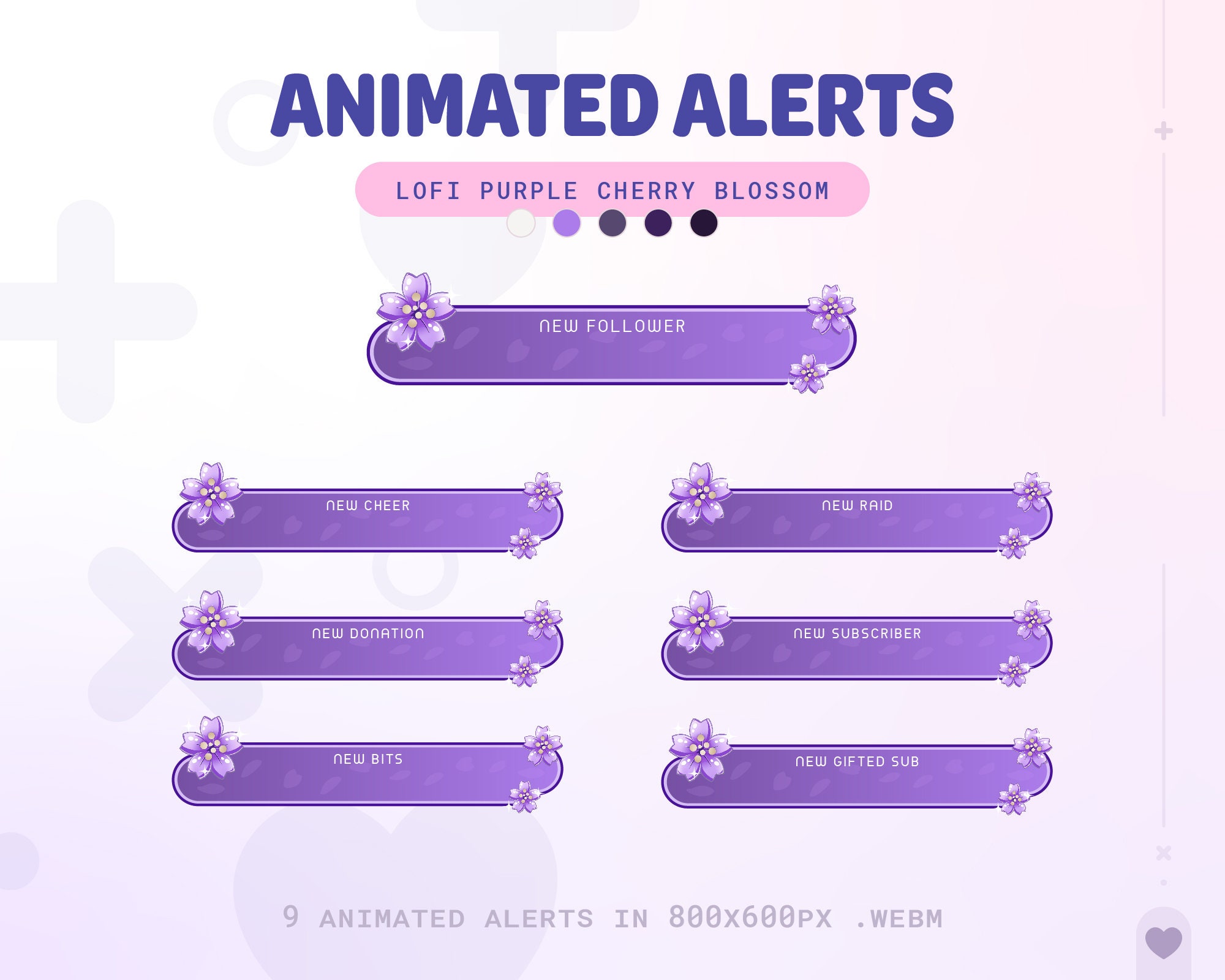 Purple Lofi Cherry Blossom Animated Stream Package - Etsy