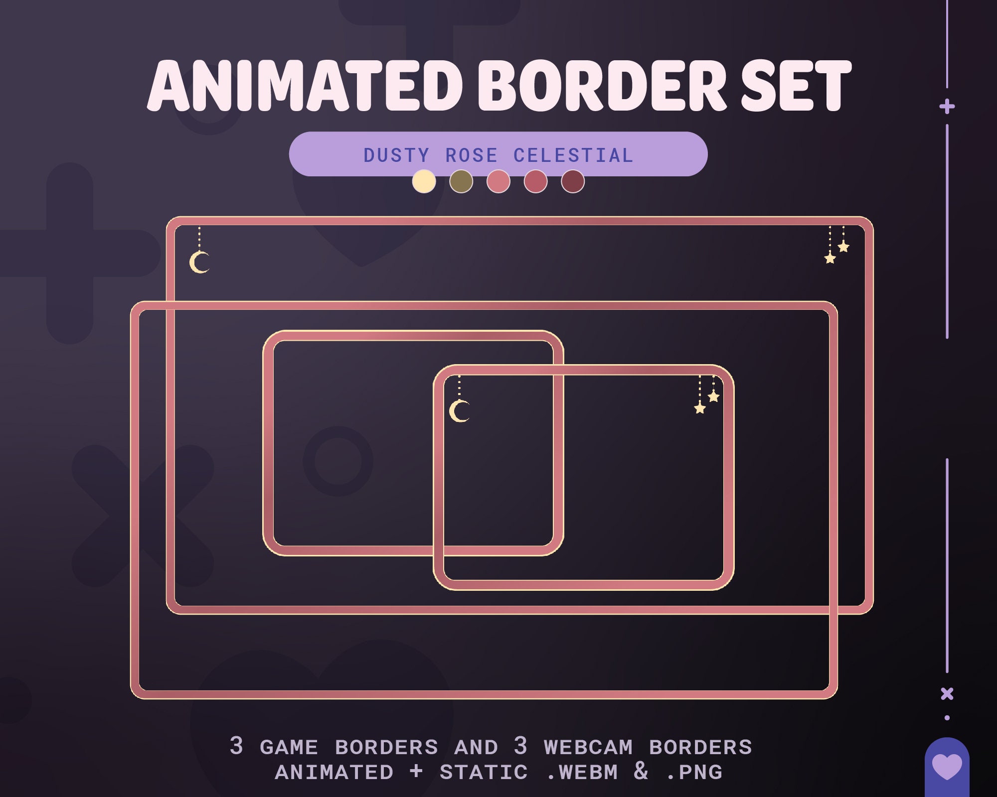Cozy Celestial Twitch Overlay DIY Dusty Rose Theme With Camera & Chat ...
