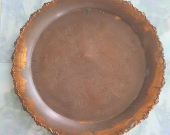Large Round Copper Tray - Etsy