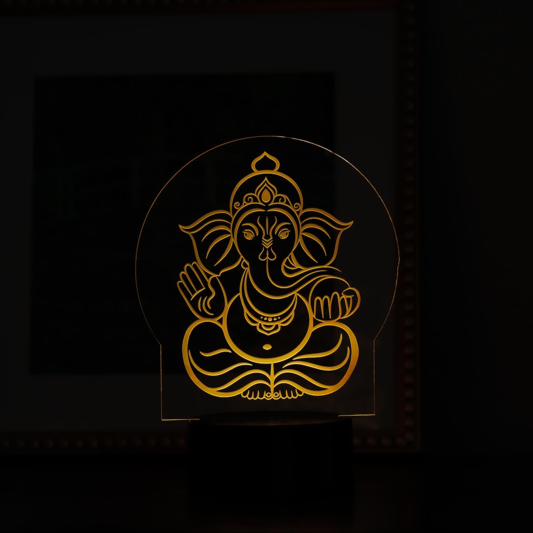 LED Ganesha Idol Lamp | Indian Cultural Gifts | Hindu Acrylic Light ...
