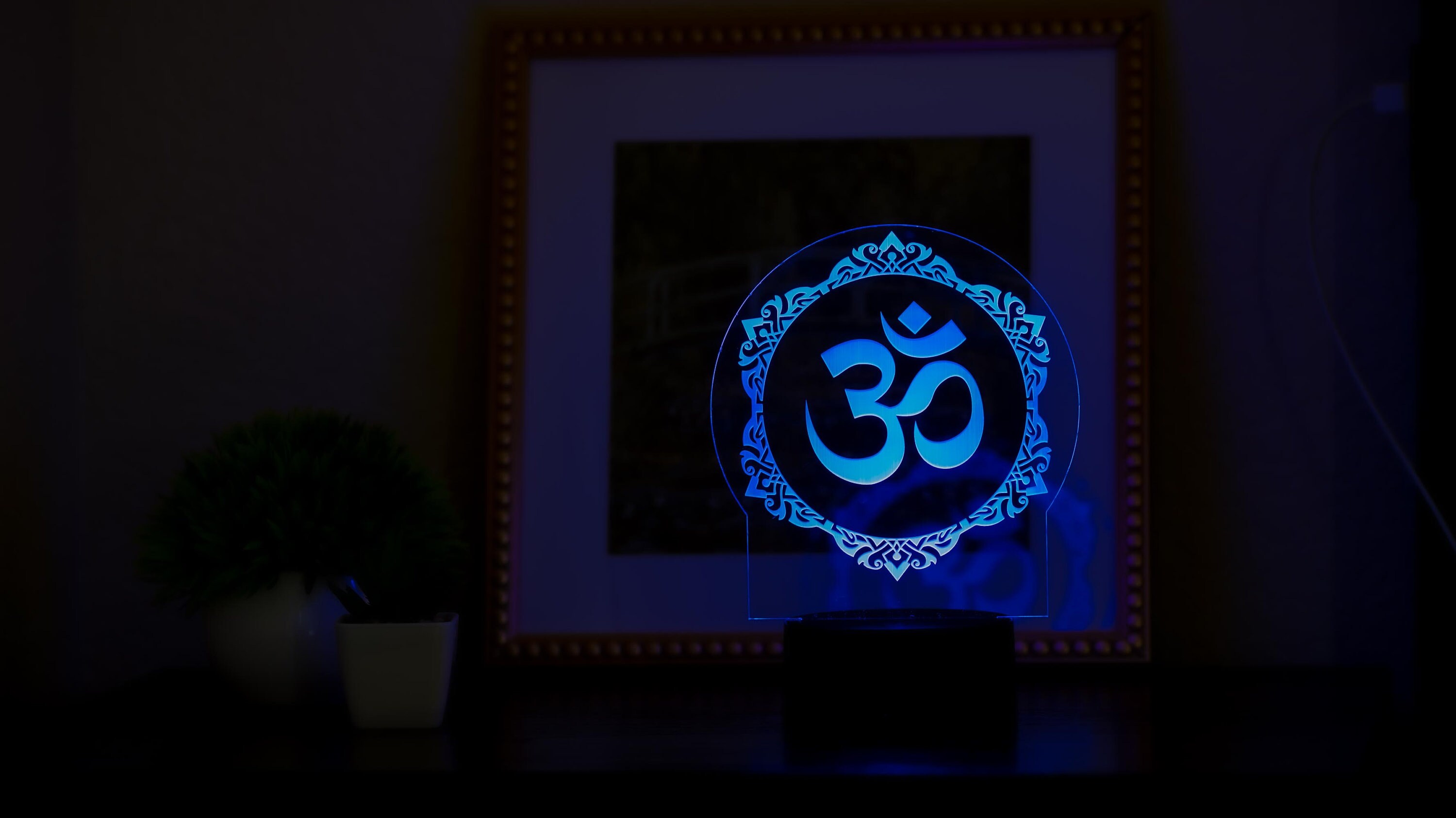 LED OM Lamp Indian Cultural Gifts Hindu Acrylic Light Deewali Indian ...