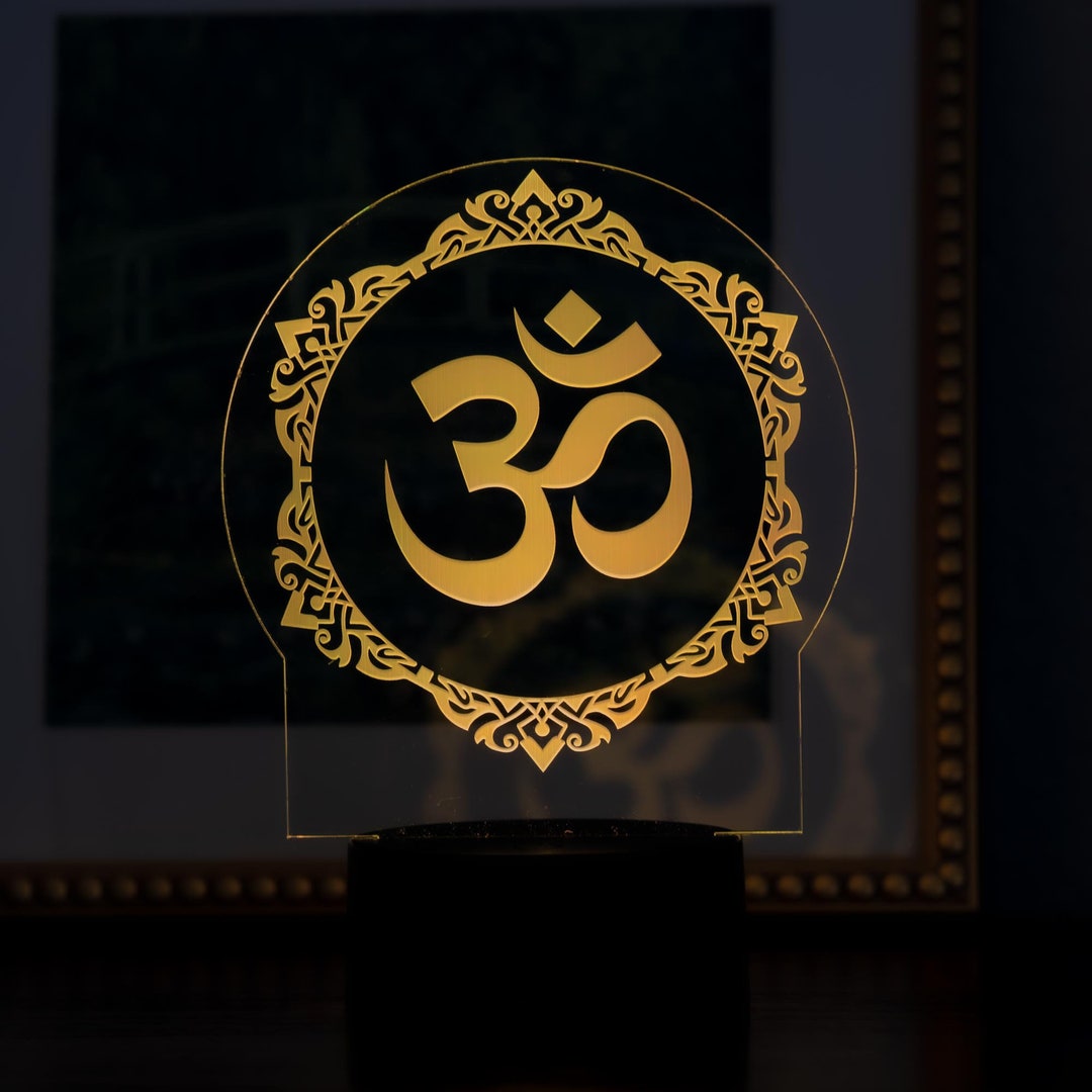OM LED Lamp: Hindu Acrylic Light, Yoga Room Decor - Etsy