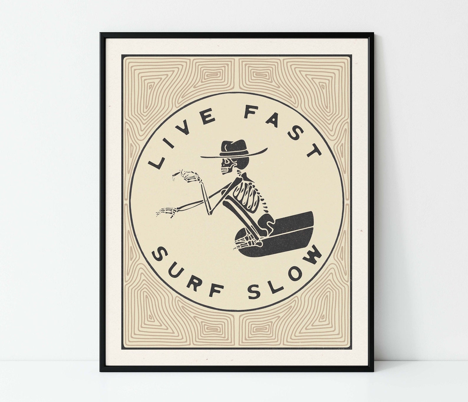 Live Fast Surf Slow Art Print Surf Art Vintage - Etsy