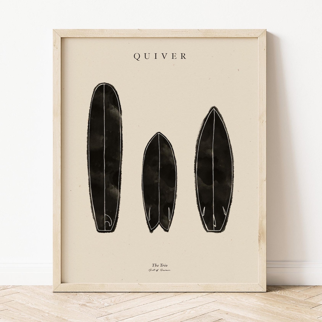 Quiver Art Print: Vintage Surfboard Illustration, Coastal Decor - Etsy