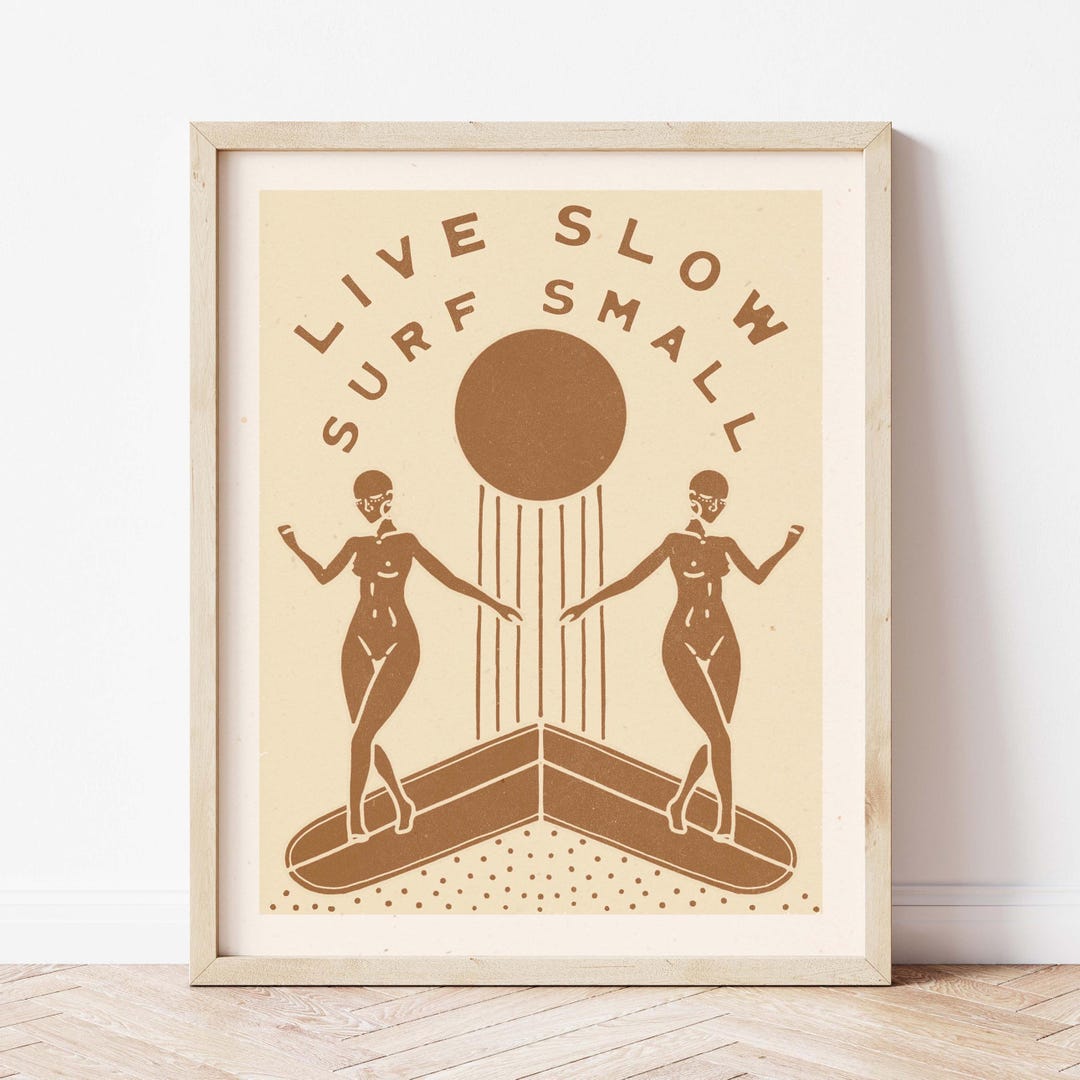 Surf Art Print: Vintage Inspired Boho Beach Decor - Etsy
