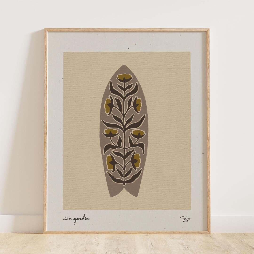 Surfboard Floral 1 || Art Print || Surf Wall Art || Vintage Inspired ...