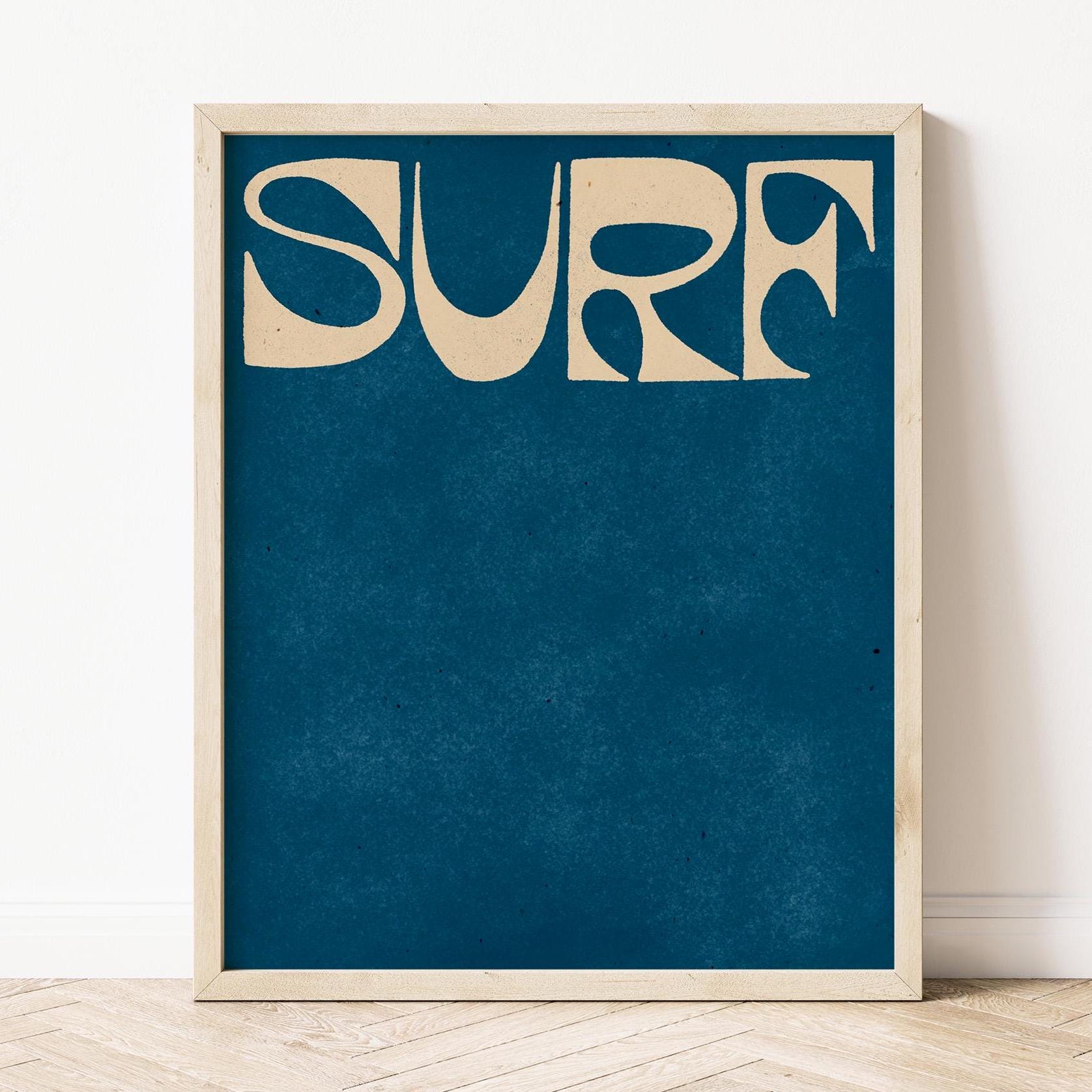 Vintage Surf Poster: Minimalist Boho Art Print - Etsy