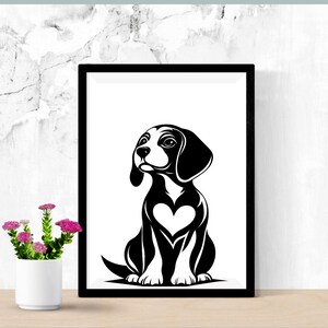 Dog Breed Clipart, Black and White Line Art (digital Download) - Etsy