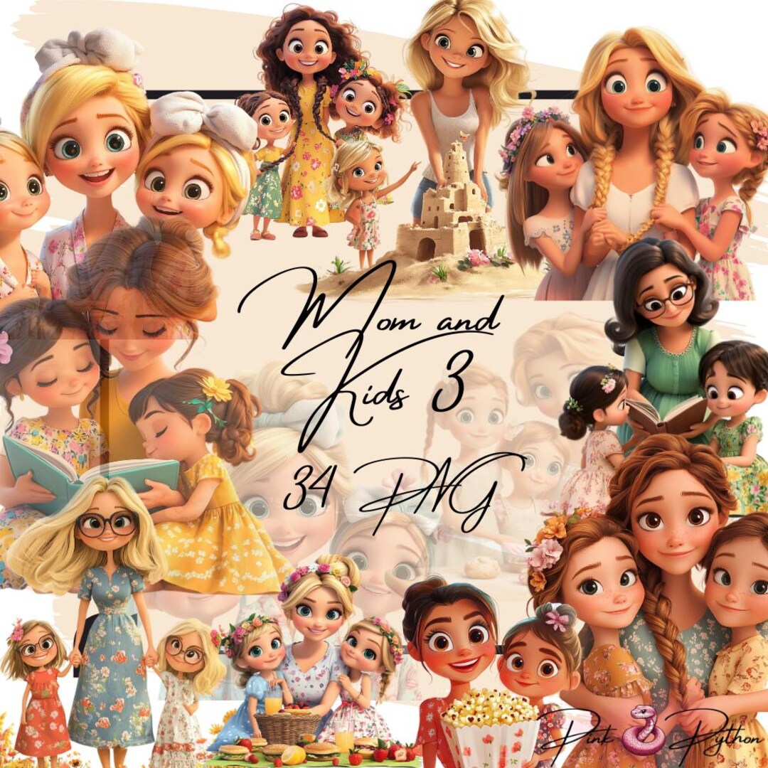 Mom's Day Clipart, Mother's Day PNG, Mom Kids Family Clipart, Motherly ...