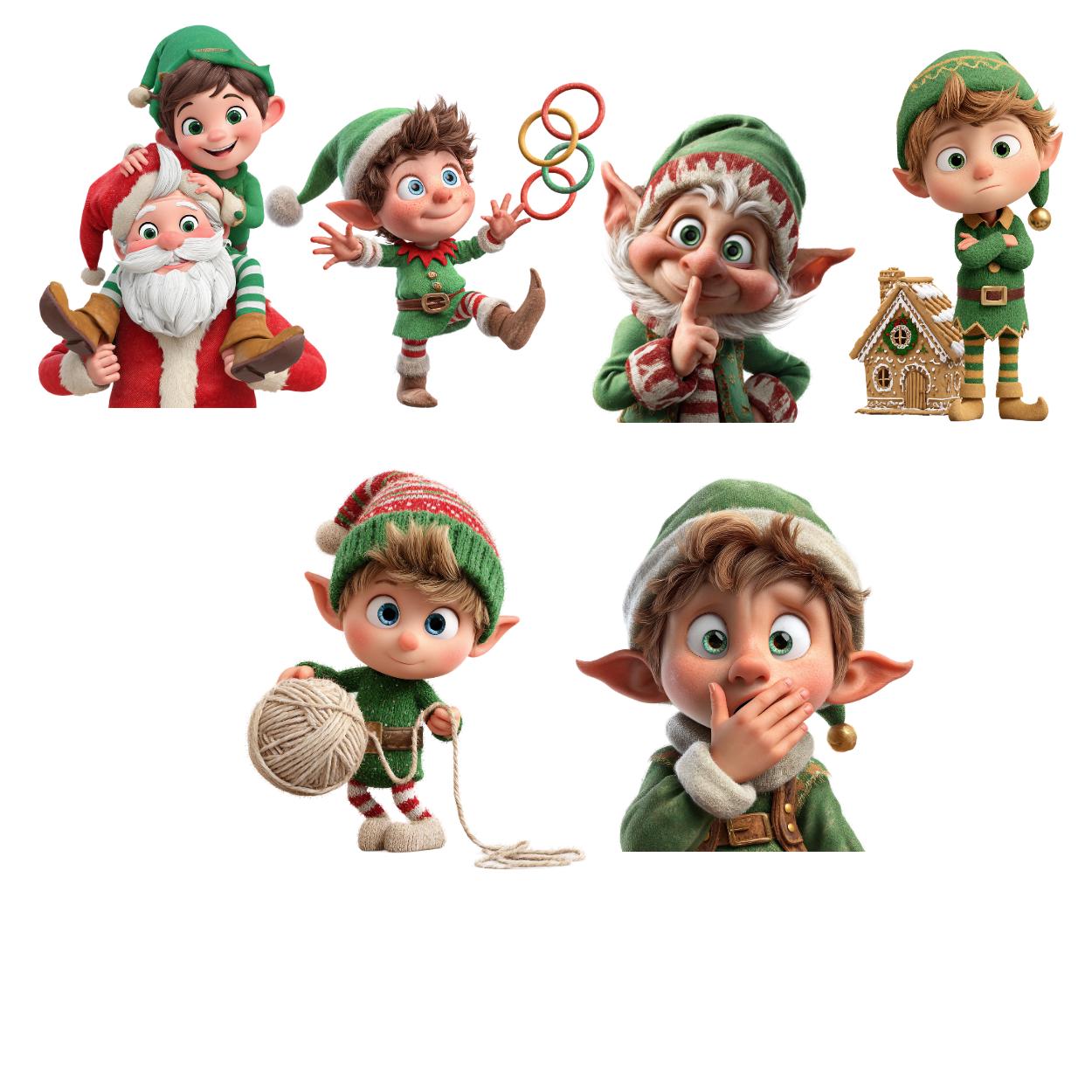 Christmas Elf Clipart | Cute 3D Elf Pngs Clipart, Santa & Kids PNG ...
