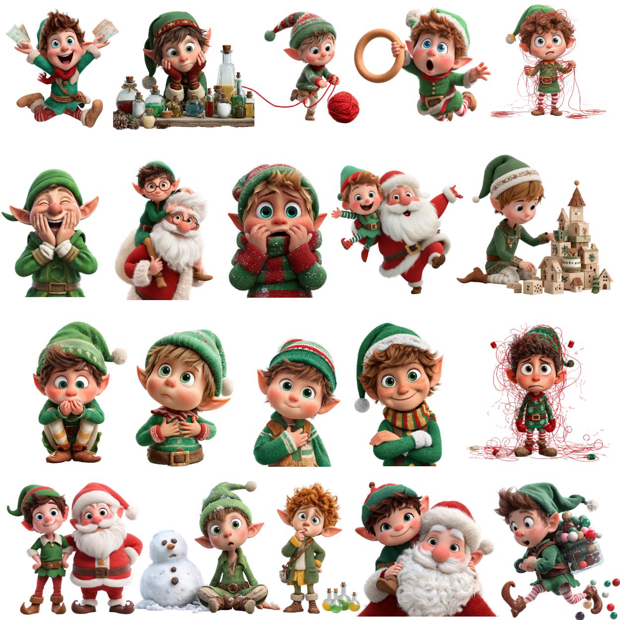 Christmas Elf Clipart | Cute 3D Elf Pngs Clipart, Santa & Kids PNG ...