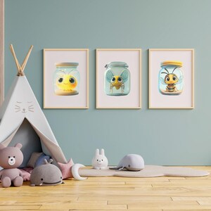 Insects in a Jar Clipart: Funny Cartoon Bugs PNG - Etsy