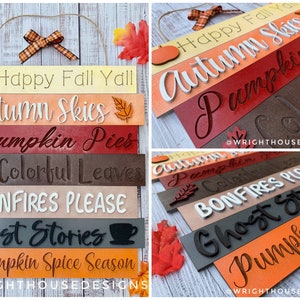 Happy Harvest Autumn Bucket List Stacked Sign Bundle - Seasonal Wall ...