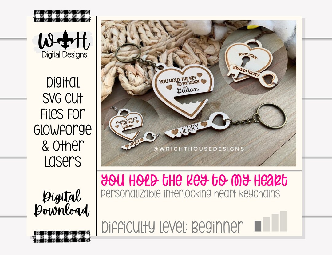 You Hold the Key to My Heart Interlocking Keychain Set Personalizable ...