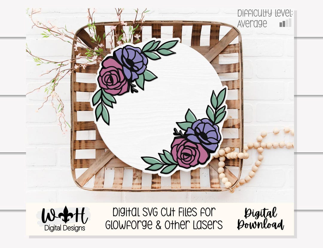 Anna Louise Outline Florals - Door Hanger Rounds - Sign Making and DIY ...