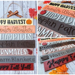 Happy Harvest Autumn Bucket List Stacked Sign Bundle - Seasonal Wall ...