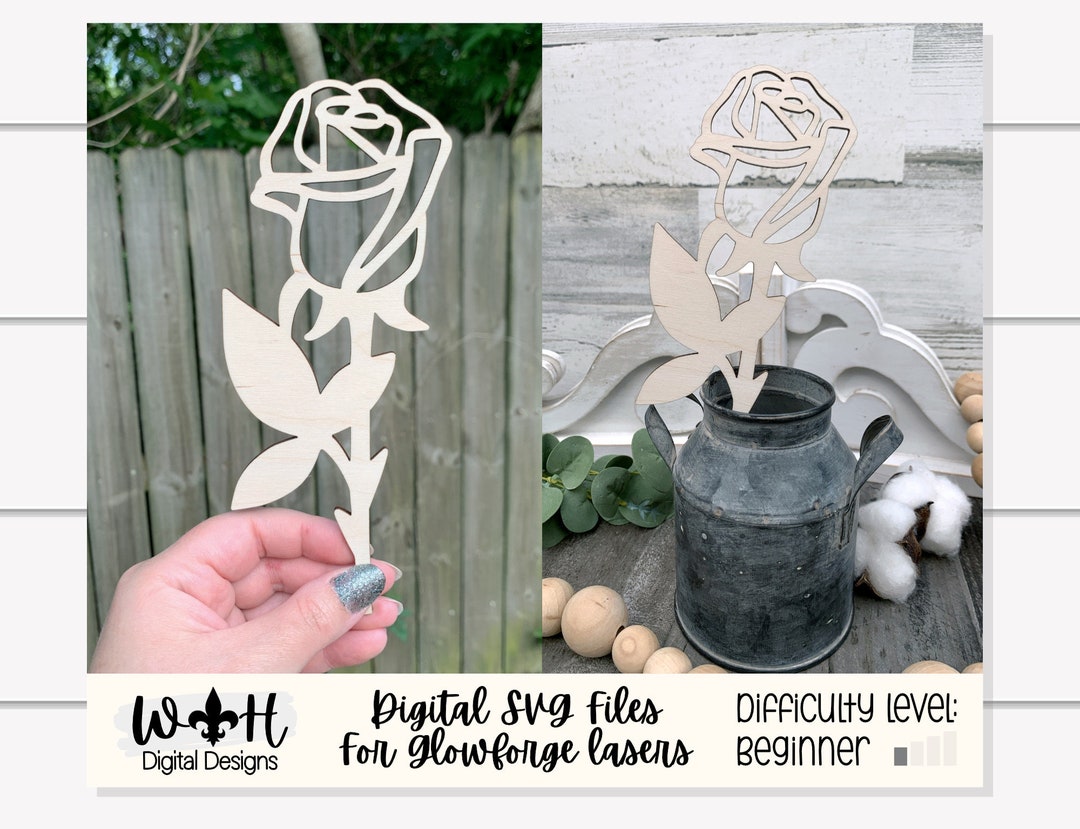 Rosebud Wooden Laser Cut Flowers - Simple Diy Florals for Bouquets ...