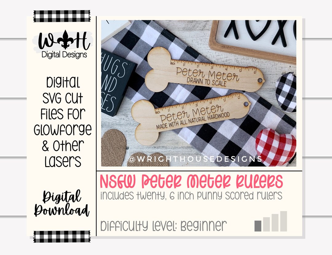 Nsfw Peter Meter Average Sized Pun Rulers Funny Gag Gift for Adults 6 ...