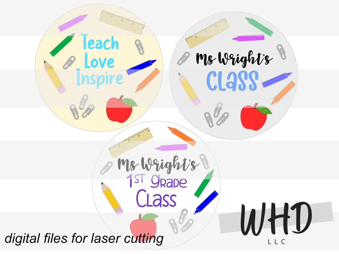 Teacher Appreciation School Round Sign Bundle - Sign Making and DIY ...
