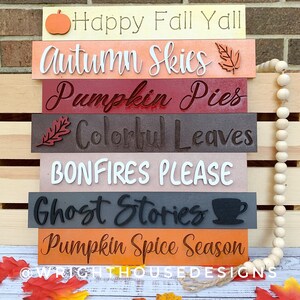 Happy Harvest Autumn Bucket List Stacked Sign Bundle - Seasonal Wall ...