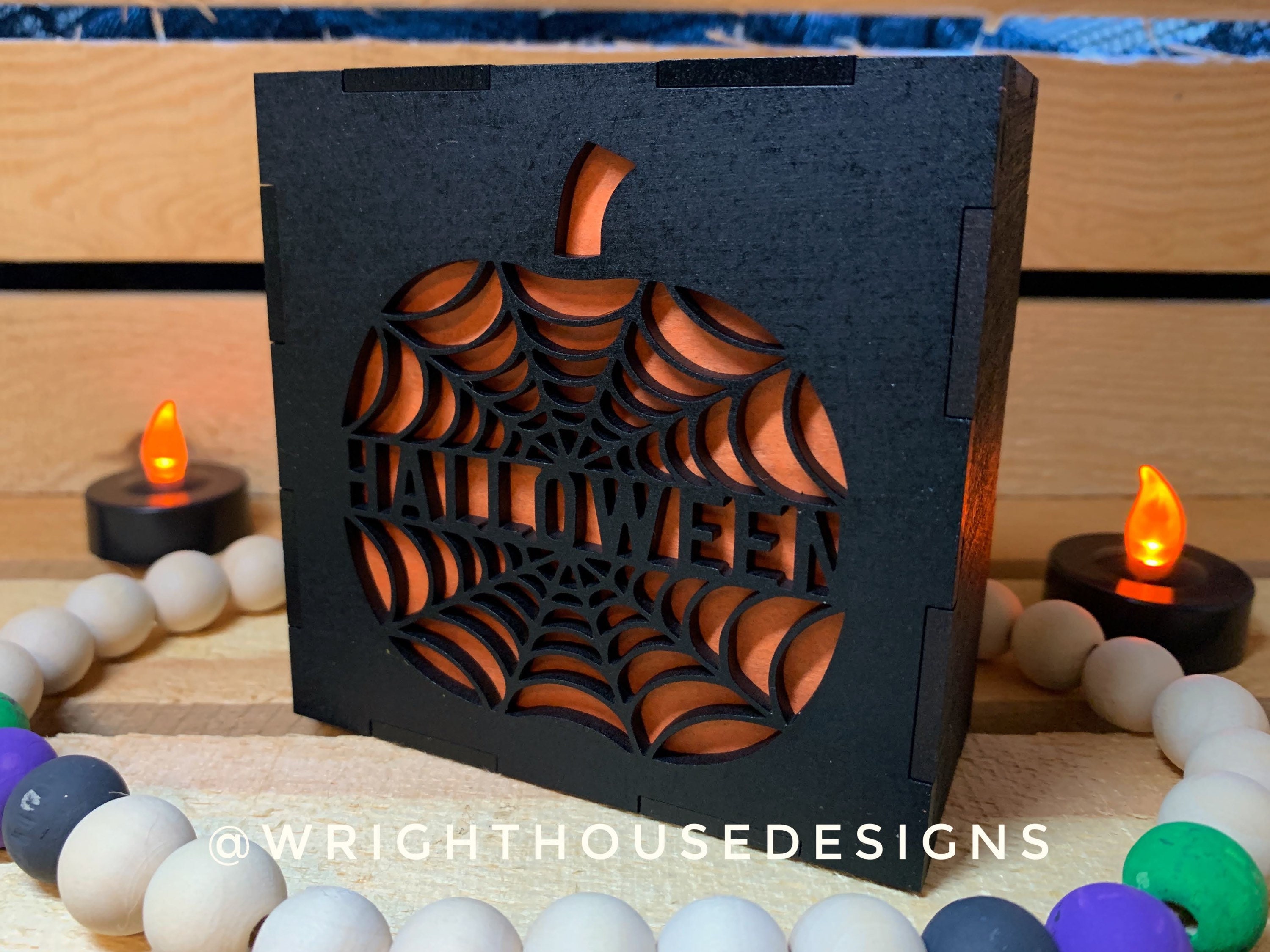 Halloween Illuminating Interlocking Shadow Boxes - Light up Seasonal ...