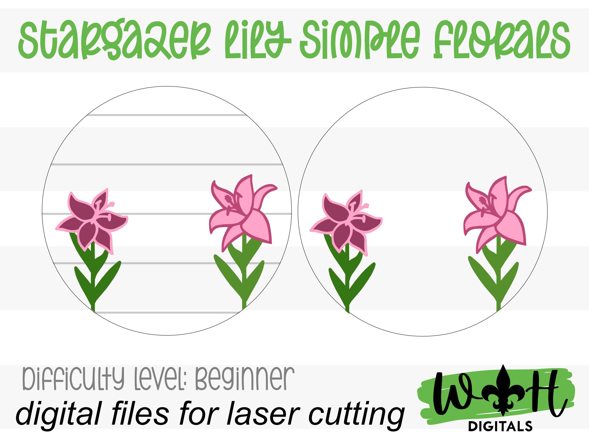 Stargazer Lily Simple Floral Shelf Sitter Sign - Round Sign Making and ...