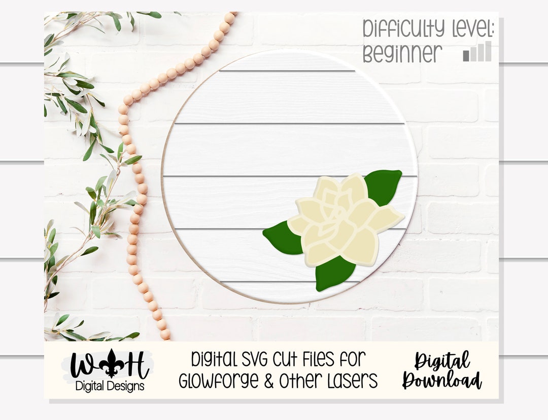 Gardenia Simple Floral Shelf Sitter Sign - Round Sign Making and DIY ...