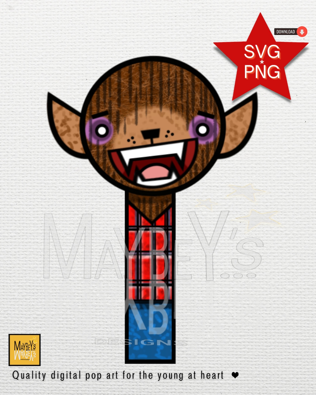 Cute Werewolf Monster. Halloween Clip Art, Decal, Crafting SVG PNG - Etsy