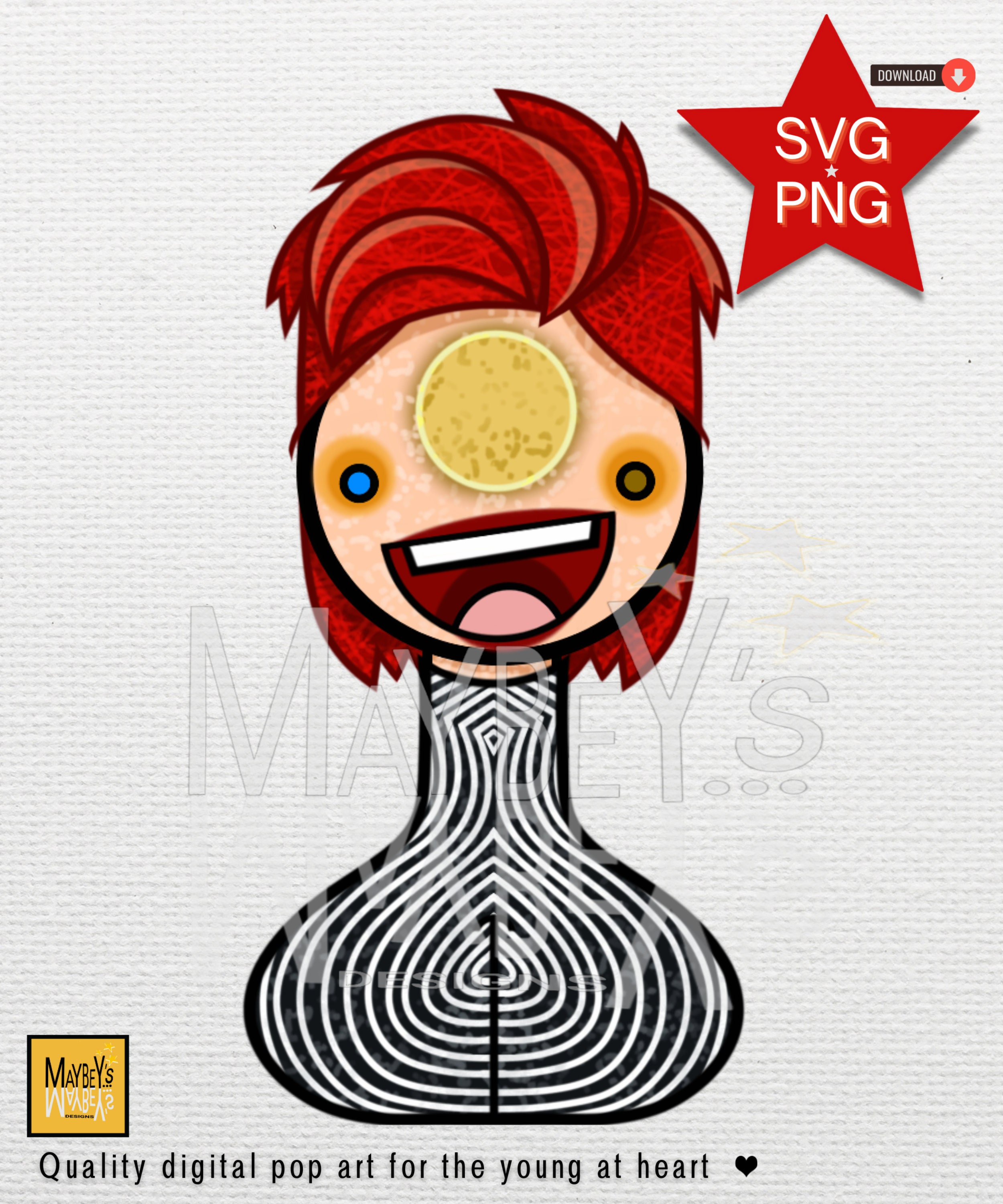 Bowie Bundle. 6 Iconic David Bowie Looks. Tribute Art. Printable ...