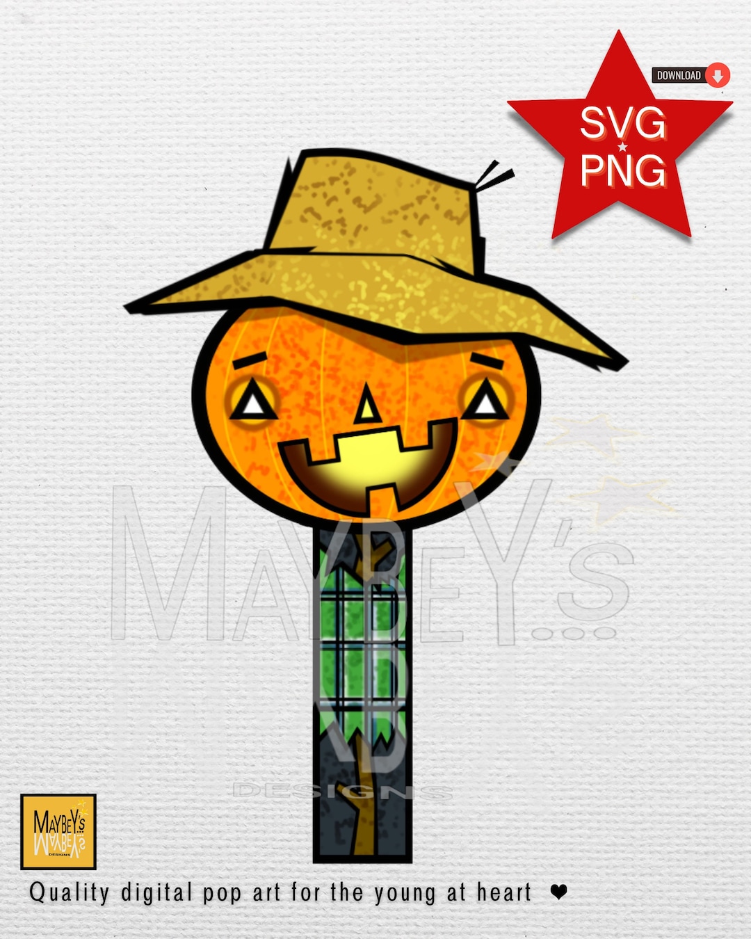Jack O'lantern / Scarecrow Cute Digital Art Cartoon. Halloween Clip Art ...