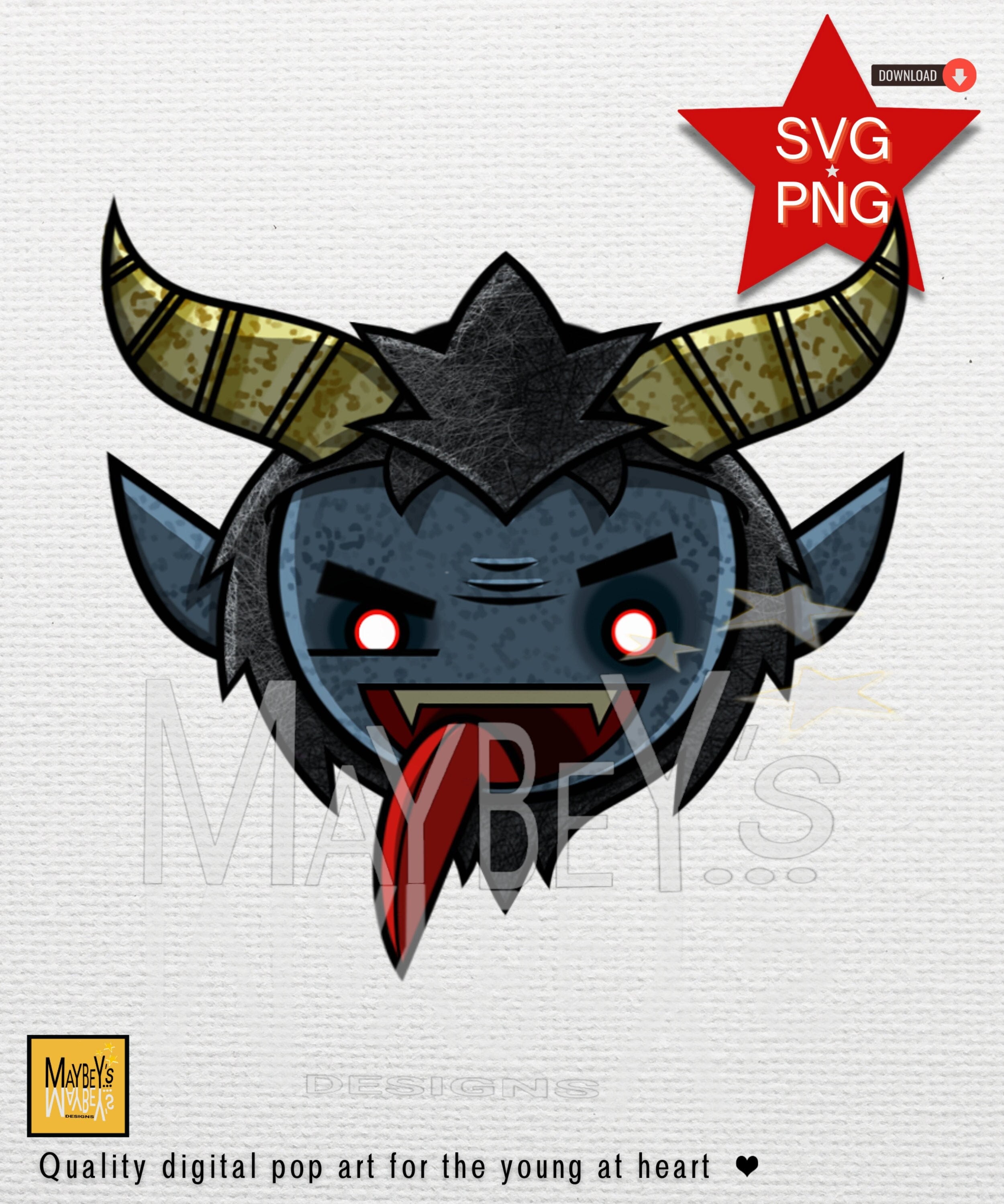 Printable Krampus Cartoon Digital Image. SVG | PNG | PDF - Etsy