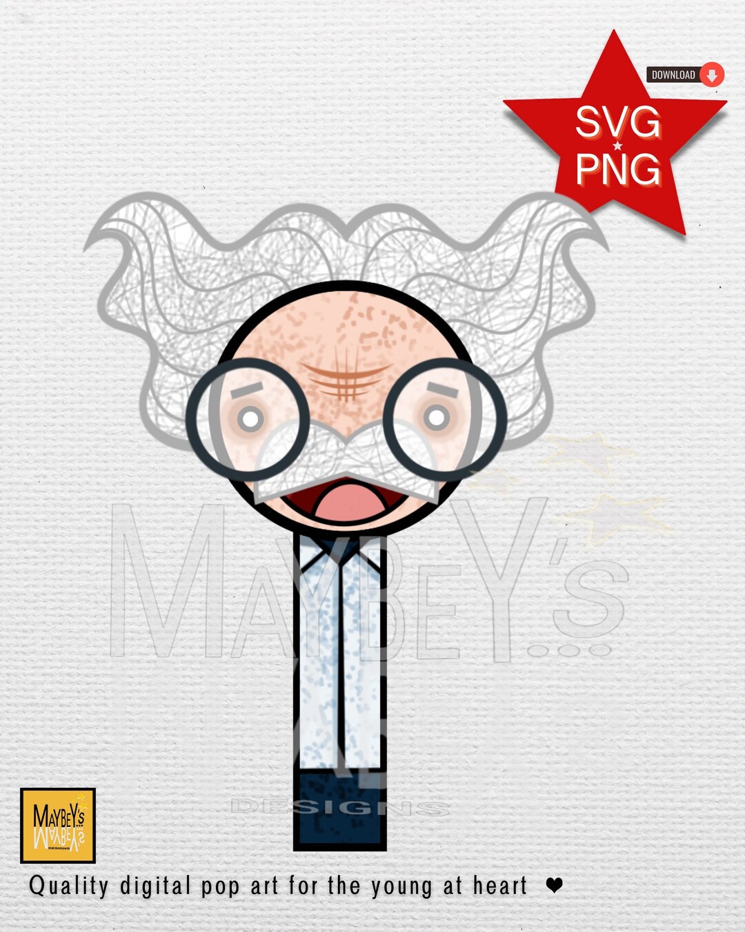 Mad Scientist - Cute Cartoon Digital Pop Art Graphic, Halloween ...