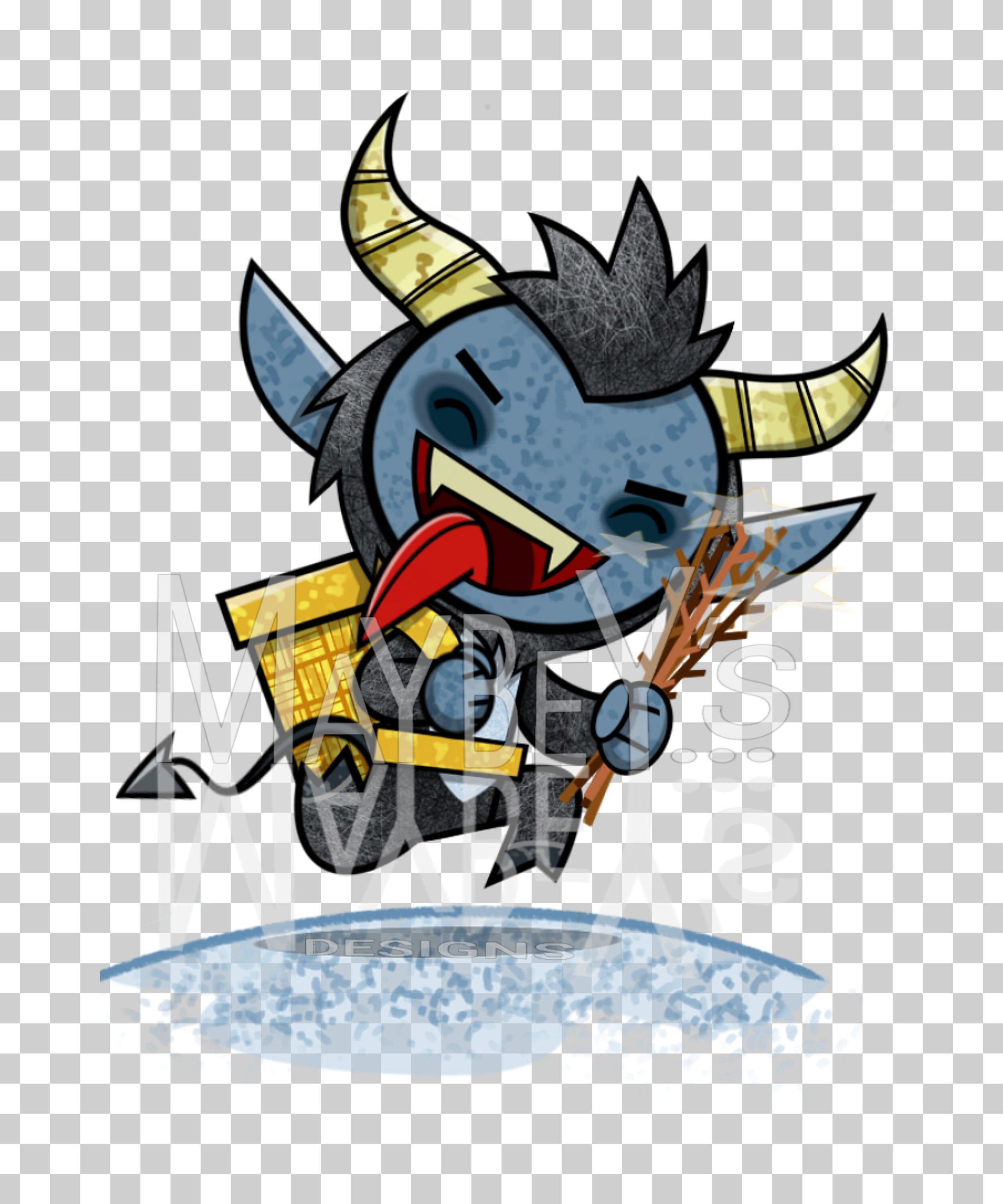Krampus Cartoon Digital Image. SVG PNG PDF - Etsy