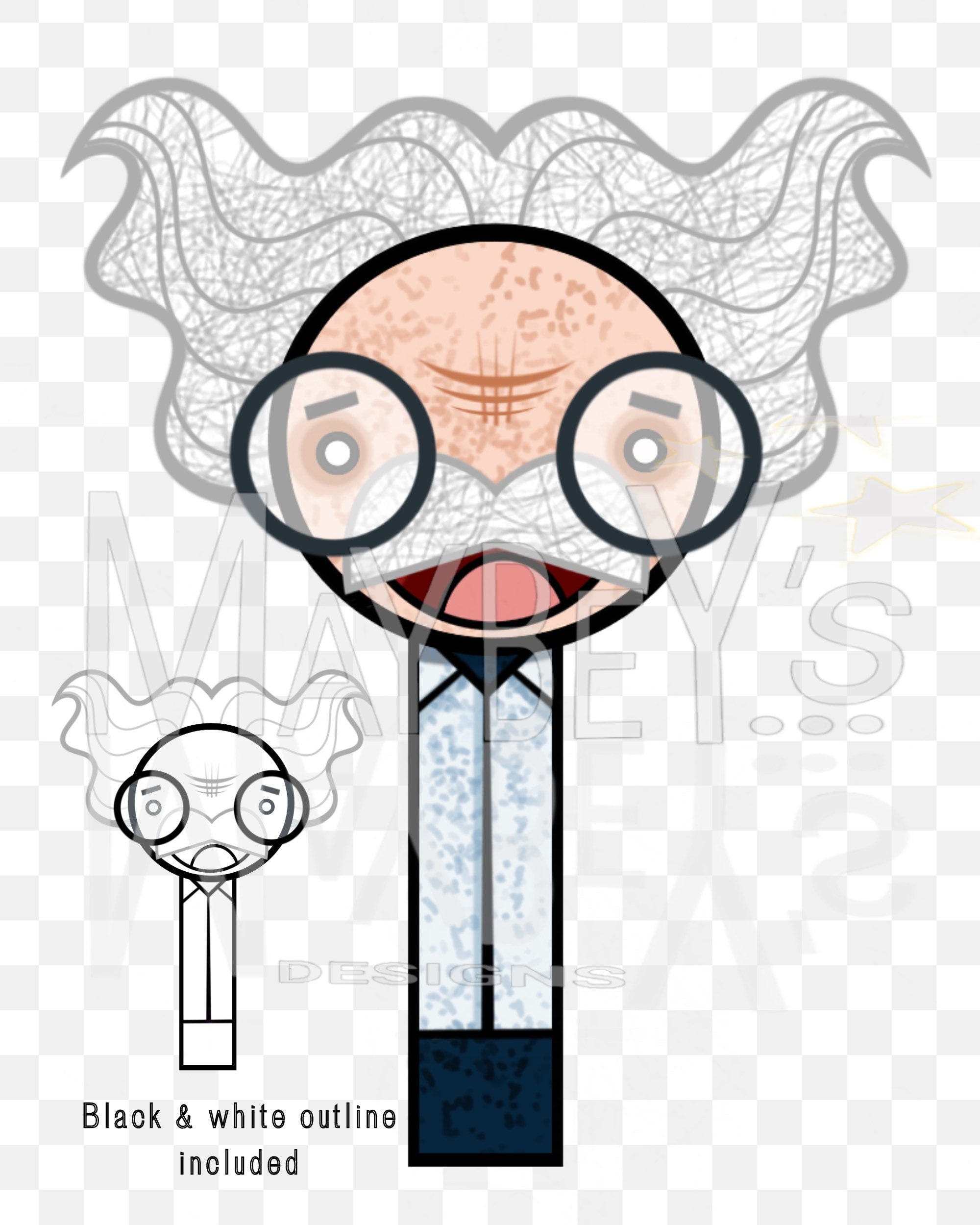 Mad Scientist - Cute Cartoon Digital Pop Art Graphic, Halloween ...