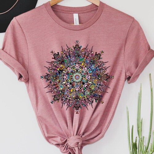 Mandala Shirt Floral Lotus Mandala Geometric Abstract Shirt - Etsy